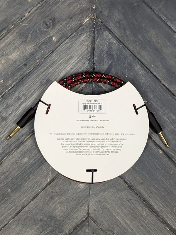 Pig Hog PCH10PL 10ft Tartan Plaid Straight to Straight Instrument Cabl ...